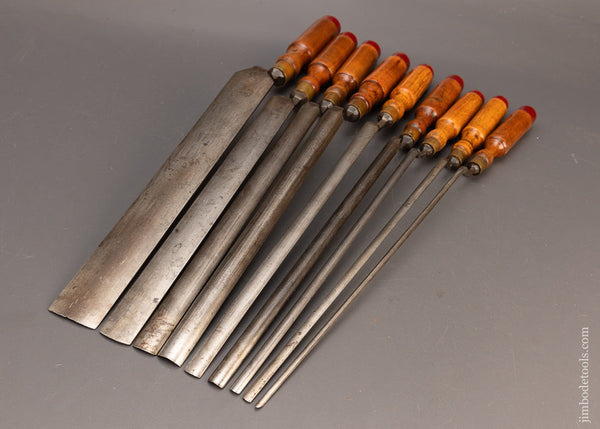 Ridiculously Long Set of 9 D.R. BARTON 1832 Pattern Maker’s Crank Neck – Jim Bode Tools