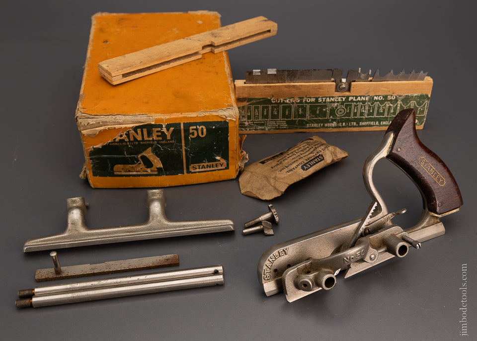 STANLEY No. 50 Combination Plow Plane 100% Complete in Original Box ...