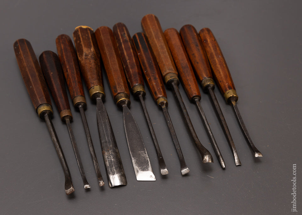 Set of 11 ADDIS Carving Chisels Gouges -- 108087 – Jim Bode Tools