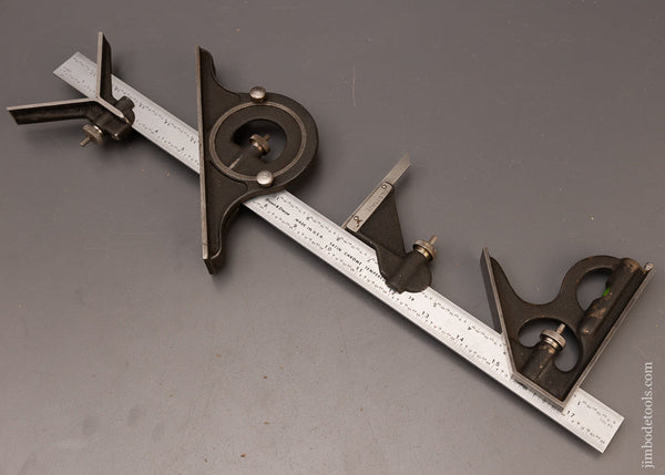 Near Mint 18 Inch Combination Square Set with Height Gauge BROWN & SHA ...