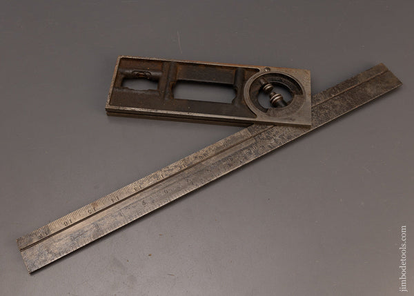 STARRETT No. 439 Builder’s Square & Protractor with Proper 18 Inch Rul ...
