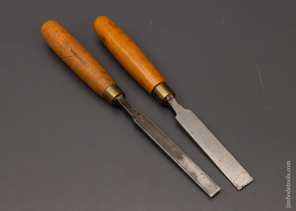 2 Good Boxwood Handle Tang Firmer Chisels by SORBY & One Other - 11173 ...