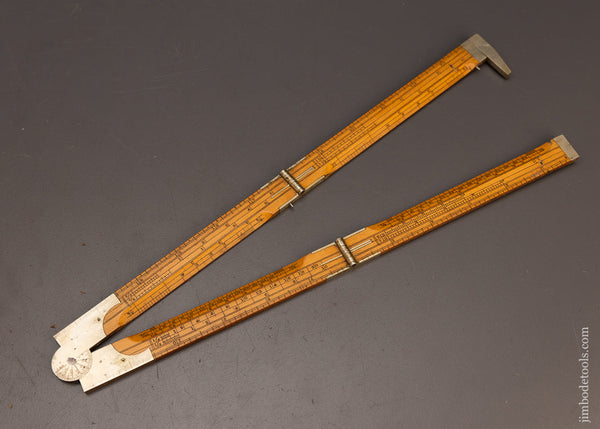 Rare & Unusual Boxwood & German Silver RABONE Caliper Rule Fine - 1132 ...