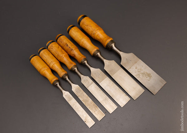 Amazing Set of 6 Large Size E.A. BERG ESKILSTUNA Tang Firmer Chisels i ...