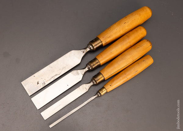 Fine Set of 4 Boxwood Handled Bevel Edge Bench Chisels - 114048 – Jim ...