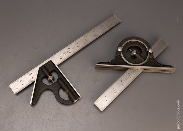 Extra Fine BROWN & SHARPE Combination Square Set with Protractor 12 ...