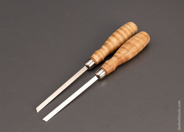 Tiger Maple 1/4 Inch BLUE SPRUCE TOOL WORKS Skew Chisel Set Right & Le ...