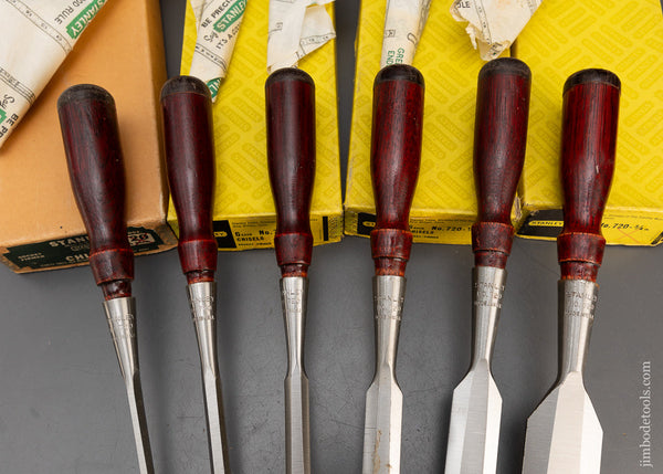 Mint in Box New Old Stock Set of 6 STANLEY No. 720 Socket Firmer Chise ...