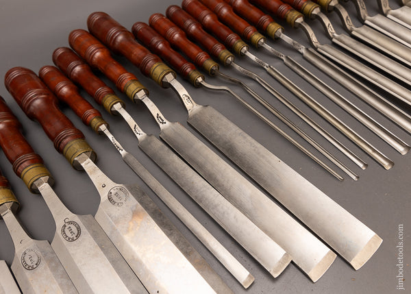 Drop Dead Gorgeous Unused Set of 29 Pattern Maker’s Paring Chisels & G ...
