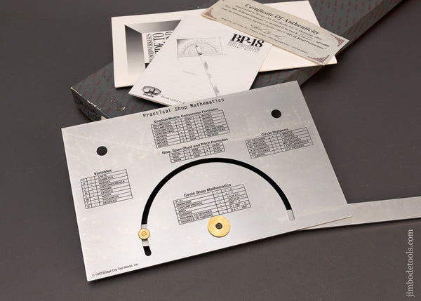 BRIDGE CITY TOOL WORKS BP-18 Bevel Protractor Mint in Box - 117047 ...