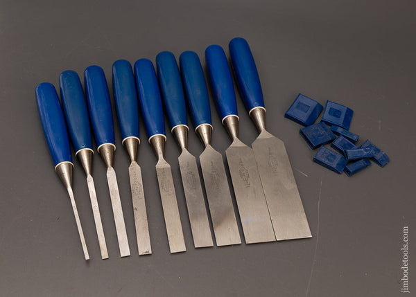 Near Mint Set of 9 MARPLES BLUE CHIP Chisels - 117053 – Jim Bode Tools