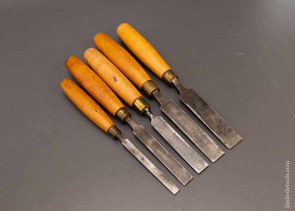 Set of 5 MARPLES Boxwood Handled Bevel Edge Chisels - 117131 – Jim Bode ...