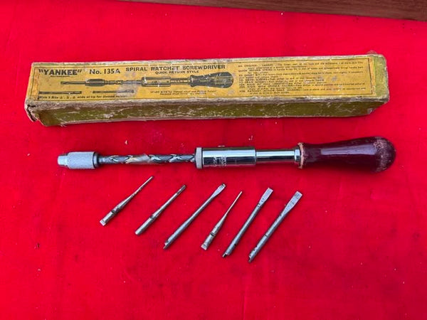 STANLEY YANKEE NO. 135A Spiral Ratchet Screw Driver Near Mint in Box w ...