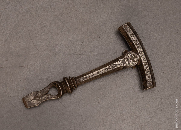 Stunning DATED 1734 Engraved Combination Tool Flint Knapping Hammer ...