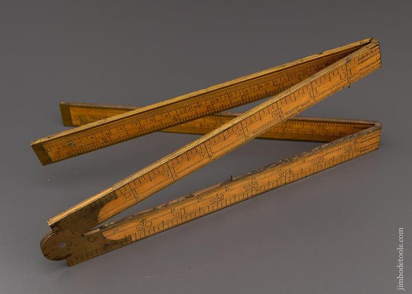 Mint Full Heavy Brass Bound Boxwood 3 Foot Rule * EXCELSIOR 96418 – Jim ...