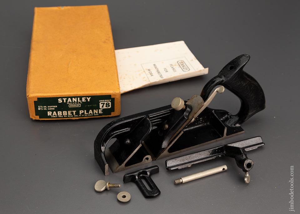 STANLEY No. 78 Rabbet Plane Mint in Box - 102529 – Jim Bode Tools