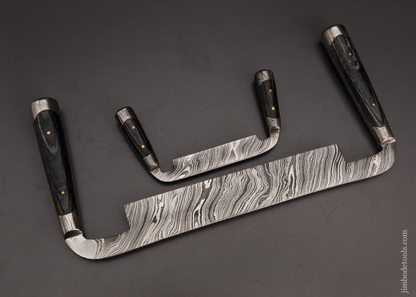 Gobsmackin’ Damascus & Zercote Perfect Handle Draw Knife Set 8 Inch ...