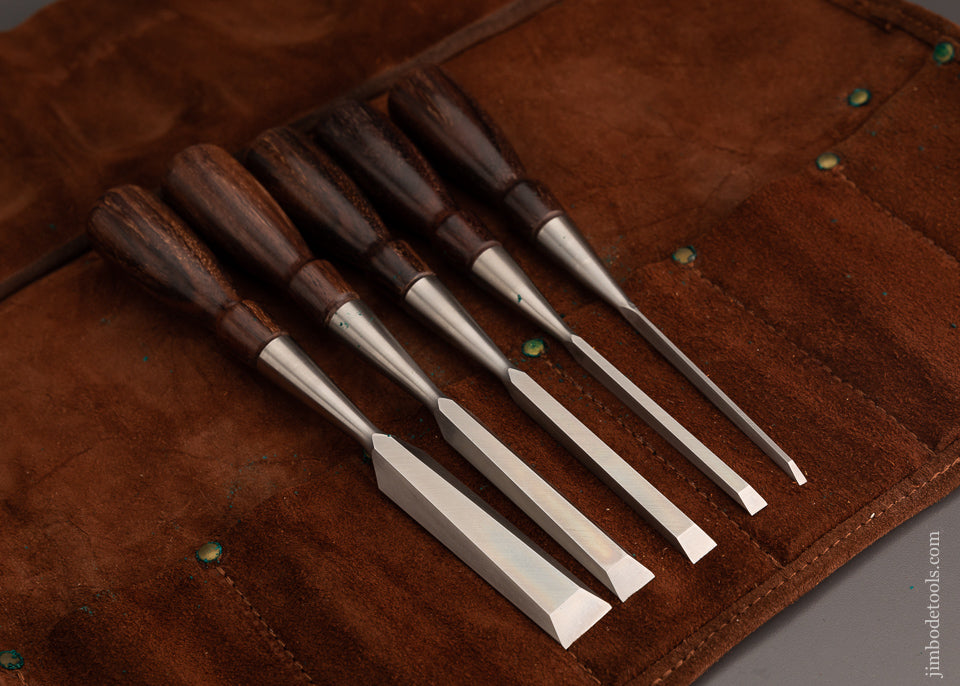 Mint Set of 5 LIE NIELSEN Bench Chisels with Cocobolo Handles - 103835 ...