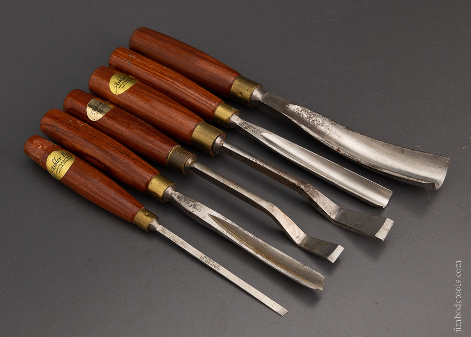Near Mint Set of 6 ASHLEY ISLES Rosewood Carving Chisels Gouges - 1060 ...