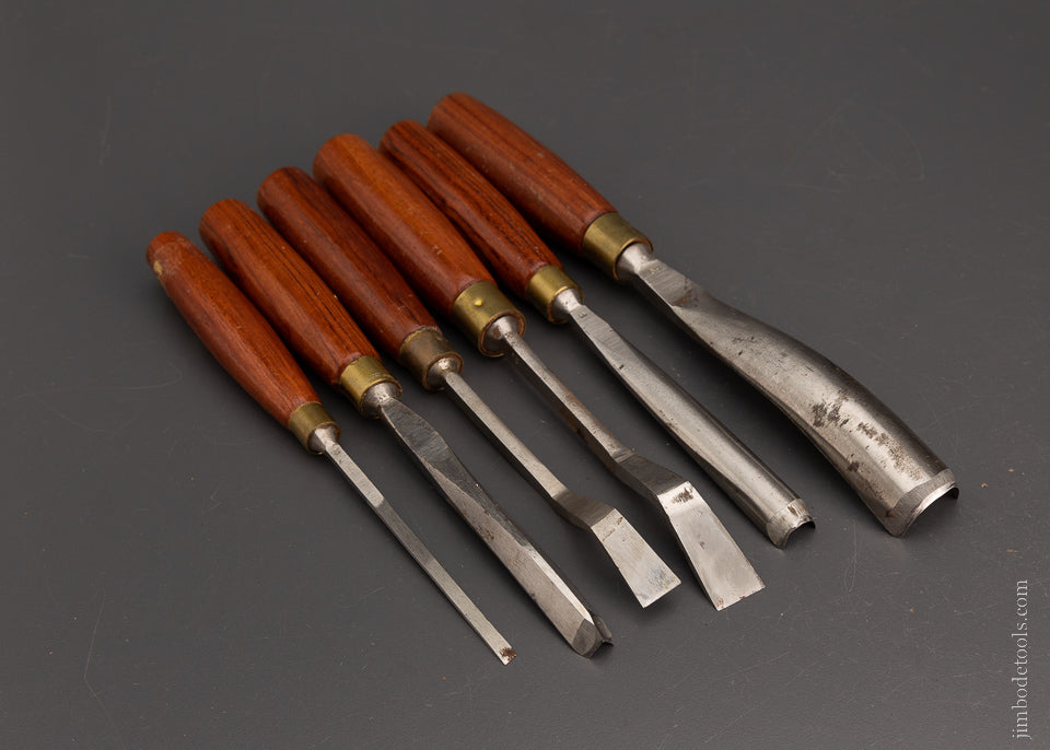 Near Mint Set of 6 ASHLEY ISLES Rosewood Carving Chisels Gouges - 1060 ...