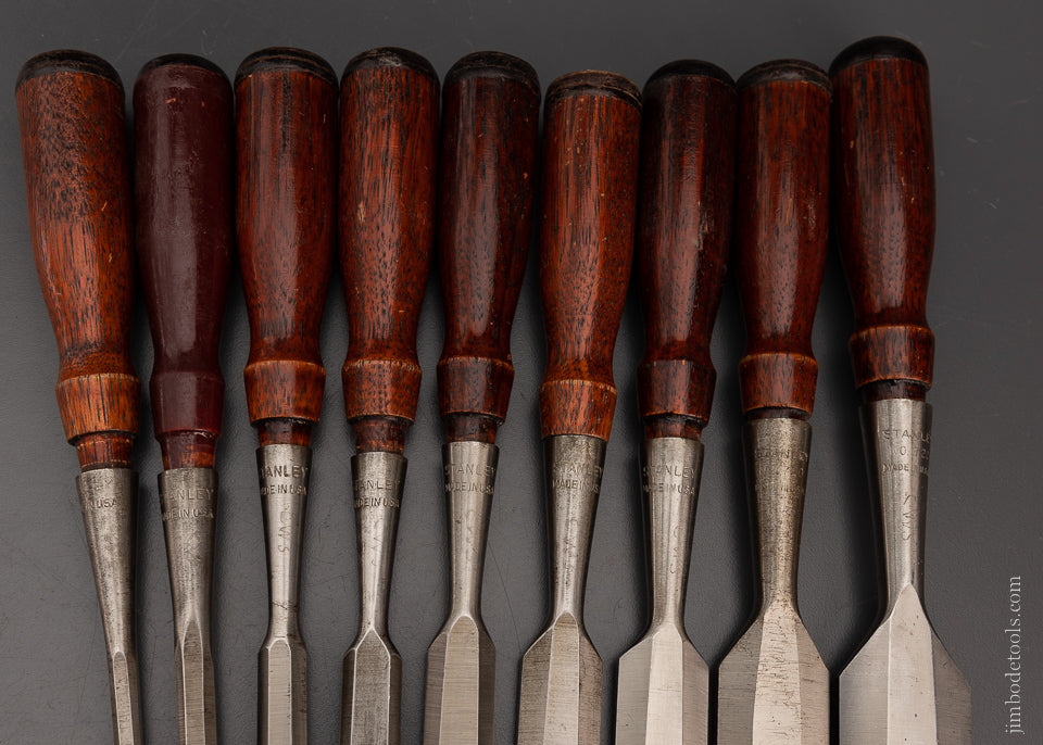 Mint Set of 9 STANLEY No. 720 Chisels - 106681 – Jim Bode Tools