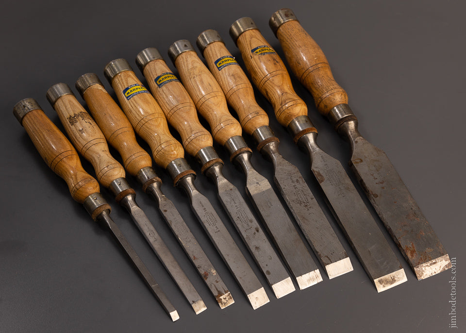 Graduated Set of 9 MARPLES Heavy Mortise Chisels - 106943 – Jim Bode Tools