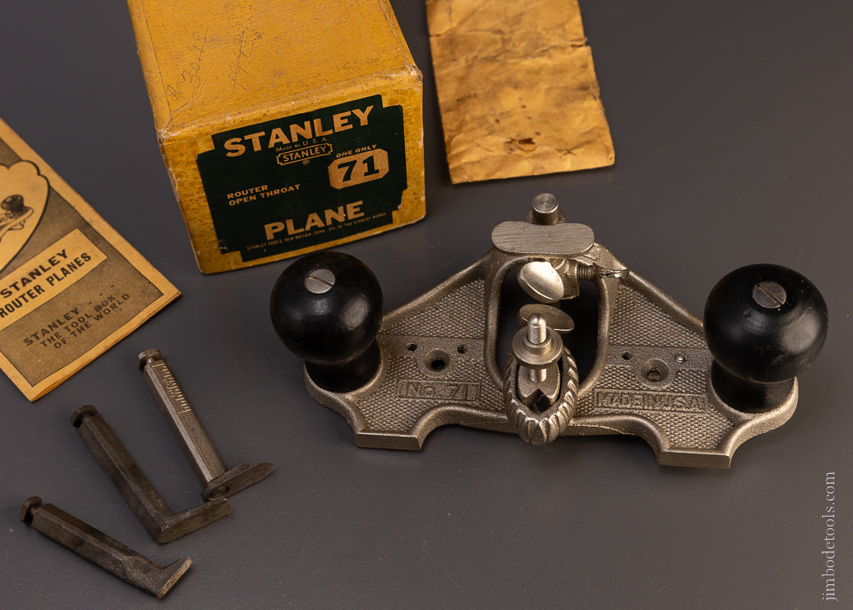 STANLEY No. 71 Router Plane 100% Complete Mint in Box USA Model - 1070 ...