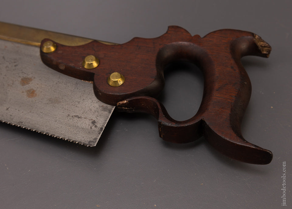 R. & W. C. BIDDLE & CO. PHILADA Triple Cove Conical Nut Brass Back Saw ...