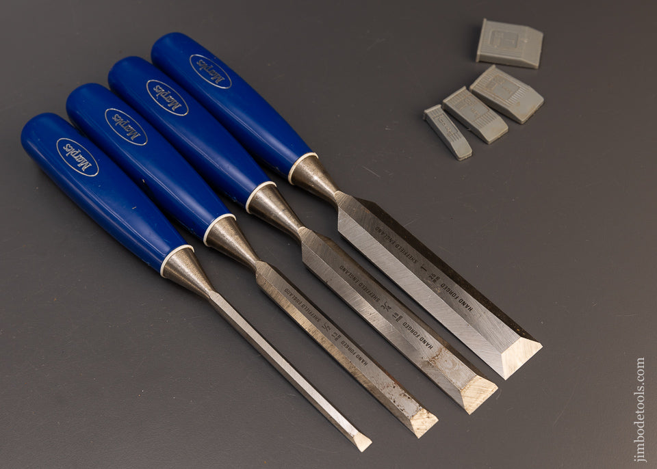 Mint Unused Set of 4 MARPLES Blue Chip Bevel Edge Bench Chisels - 1097 – Jim Bode Tools