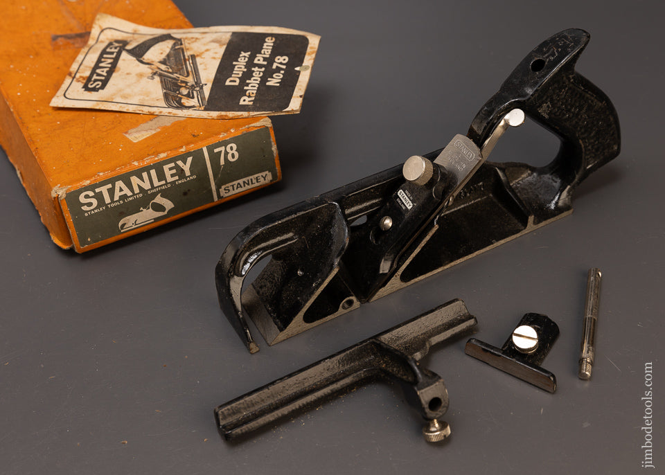 STANLEY No. 78 Duplex, Rabbet, and Filletster Plane in Original Box ...
