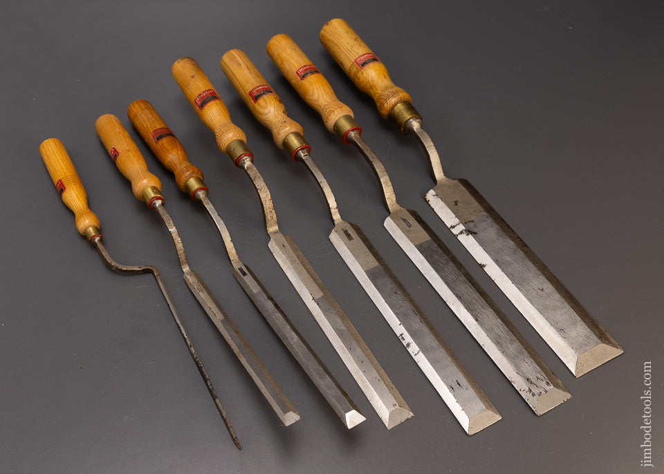 Mint Unused New Old Stock Set of 7 Crank Neck Offset Paring Chisels by ...