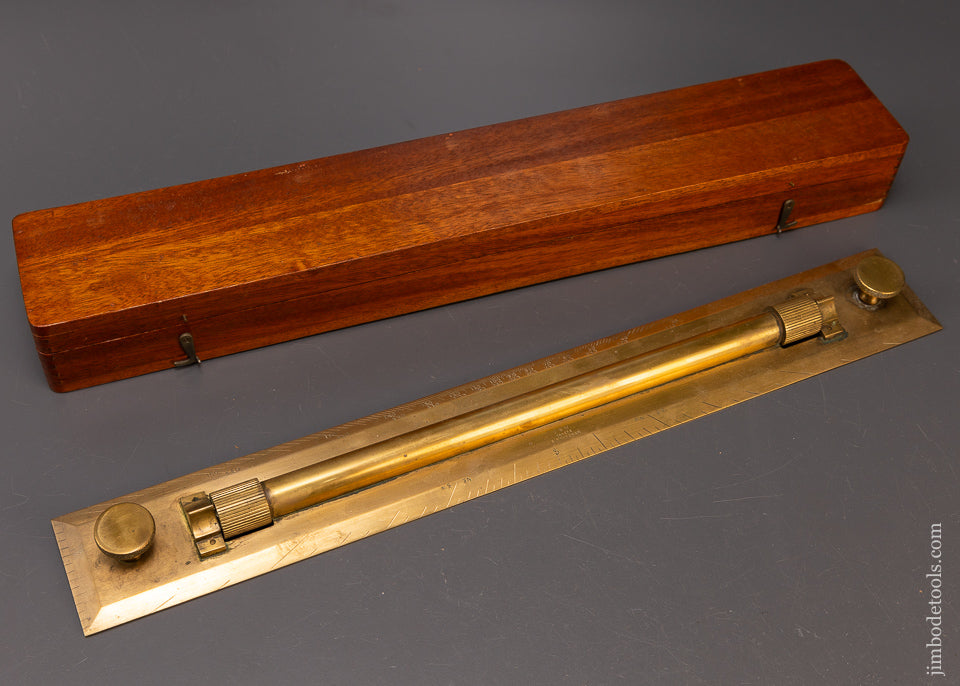 V.W.W. BIRMINGHAM Solid Brass 18 Inch Rolling Parallel Rule in Mahogan ...