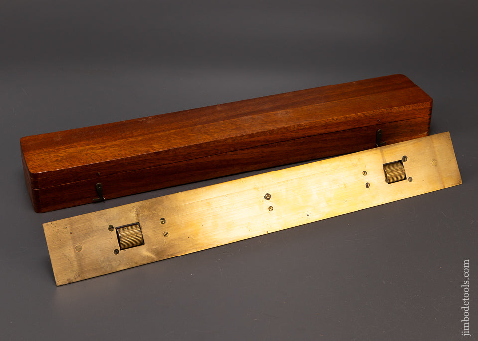 V.W.W. BIRMINGHAM Solid Brass 18 Inch Rolling Parallel Rule in Mahogan ...