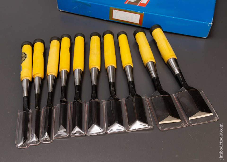 MINT Set of Ten IYOROI Boxwood Handled Chisels in Original Box NEW -11 ...