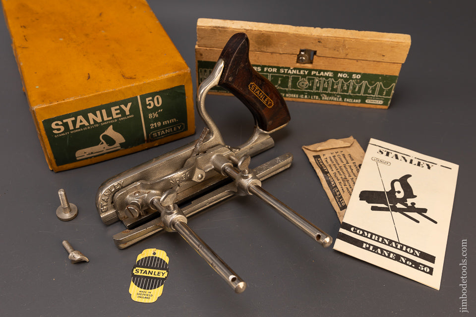 STANLEY No. 50 Combination Plow Plane Mint in Box 100% Complete - 1102 ...