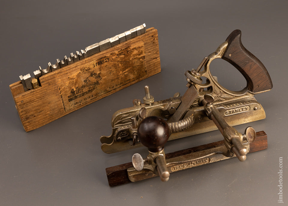 Early STANLEY No. 45 Combination Plane with 20 Cutters & 3 Stops - 111 ...