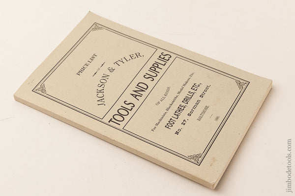 Book: 1993 Reprint of 1880 PRICE LIST OF JACKSON & TYLER, TOOLS AND ...