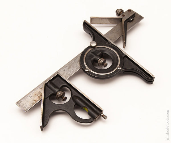 Three Piece MOORE & WRIGHT Combination Square Set on 12 inch Scale ...