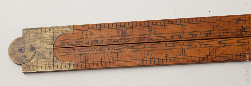 Rare and Early! S.A. JONES & CO. HARTFORD Boxwood Two Foot Four Fold ...