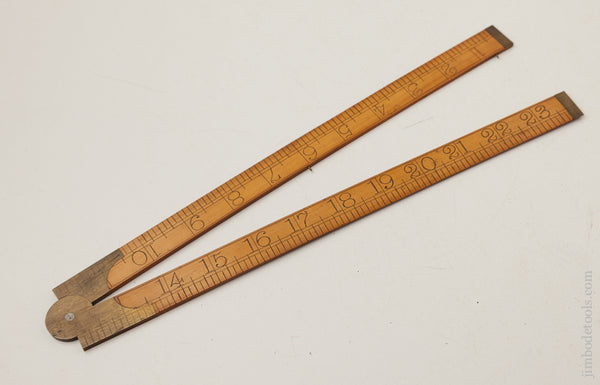 NEAR MINT Boxwood and Brass Two Foot Folding Rule by T.E. GREEN MAKER ...