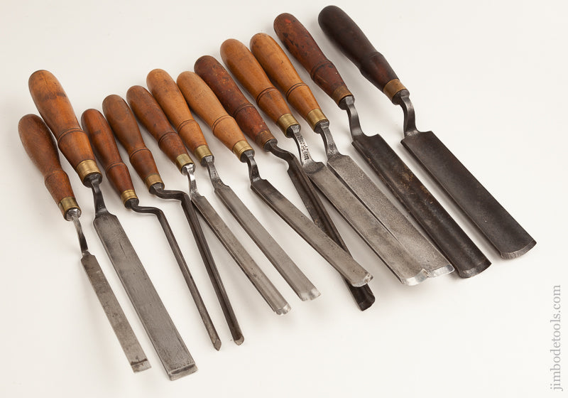 Set of 12 BUCK BROS Patternmaker's Crank Neck Gouges - 75828 – Jim Bode Tools