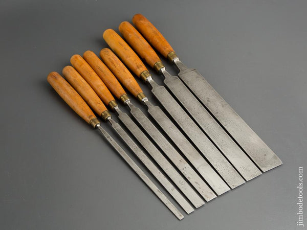 EXTRA FINE Set of Eight SORBY Boxwood Handled Paring Chisels - 79337 ...