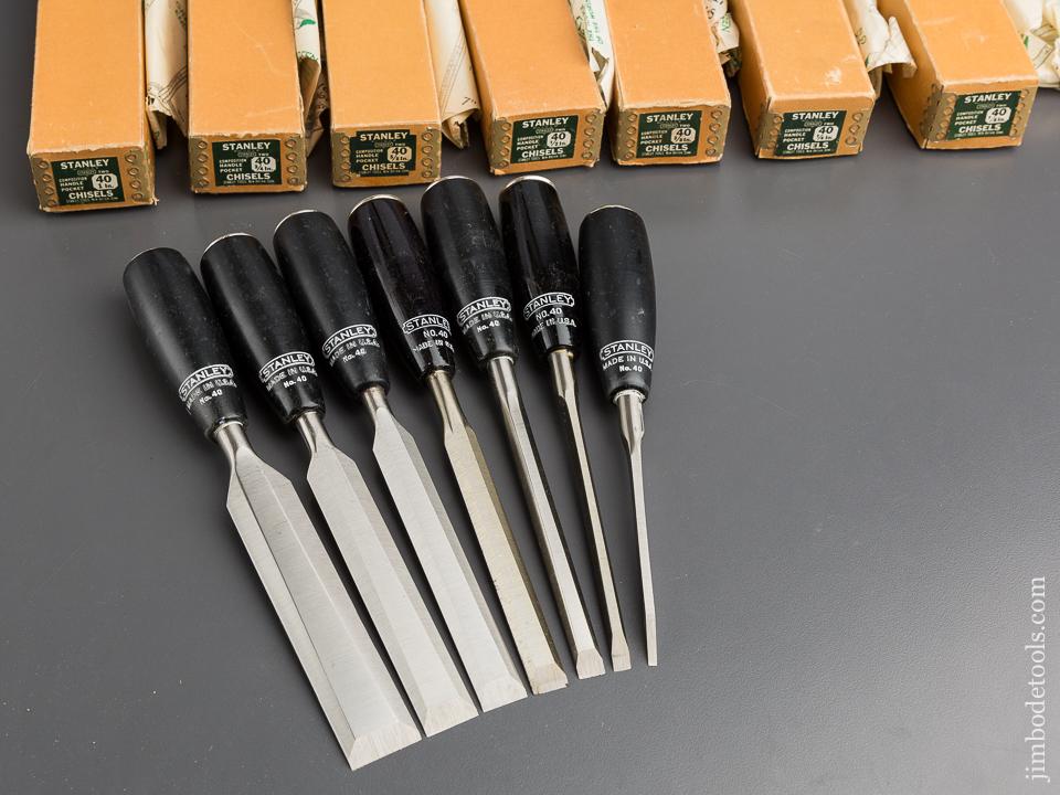 MINT Set of Seven STANLEY No. 40 Composition EVERLASTING Pocket Chisel ...