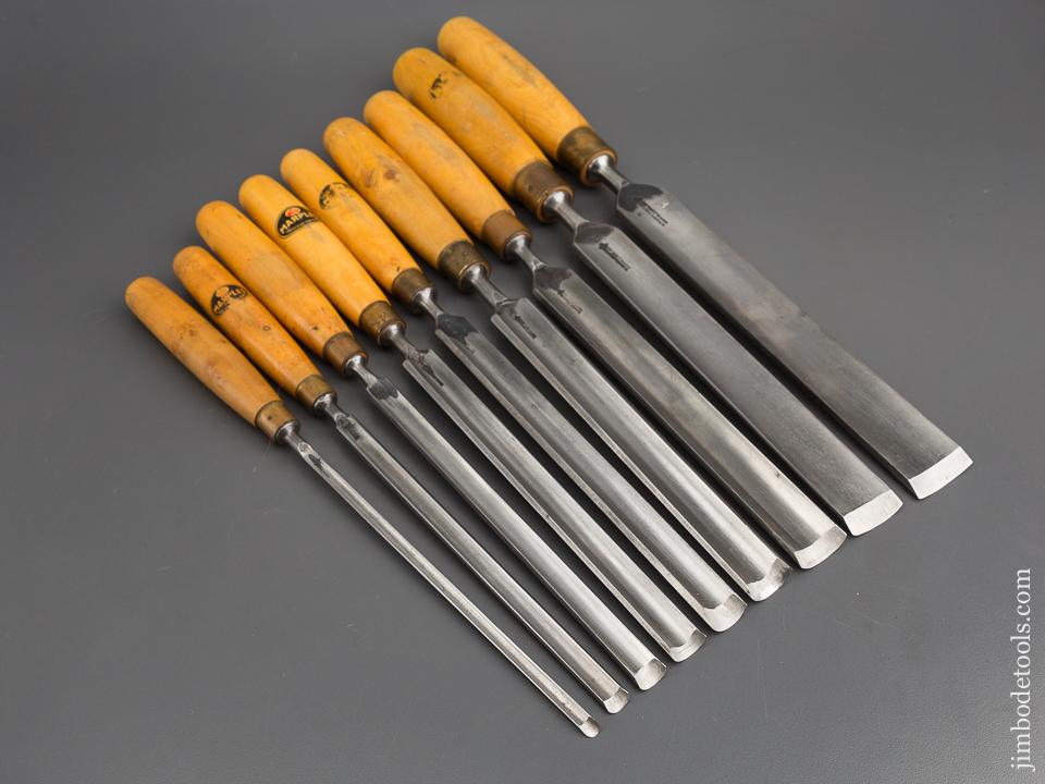 Set of Nine MARPLES Boxwood Handled Paring Gouges EXTRA FINE! - 80484 ...