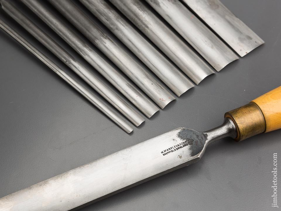 Set of Nine MARPLES Boxwood Handled Paring Gouges EXTRA FINE! - 80484 ...
