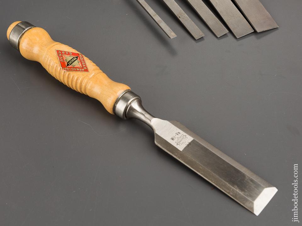 UNUSED! Set of Six German BRACHT Bench Chisels MINT with Decals and Ca ...