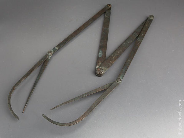 Unusual 30 inch Articulating Combination Calipers & Dividers in Brass ...