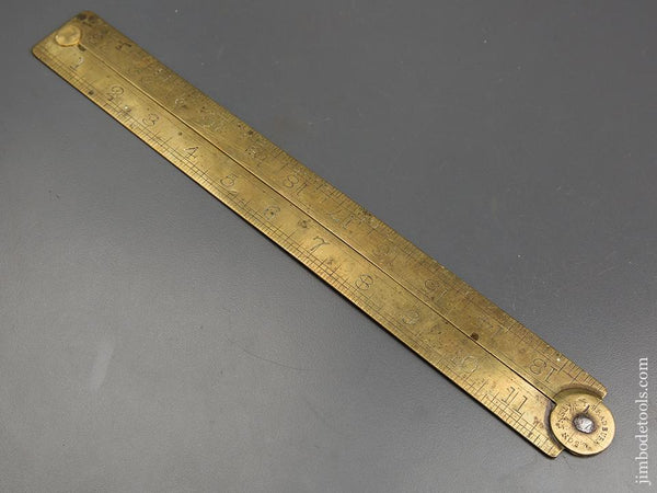 BRADBURN & SON Patent Two Foot Folding Brass Blacksmith Rule circa 186 ...
