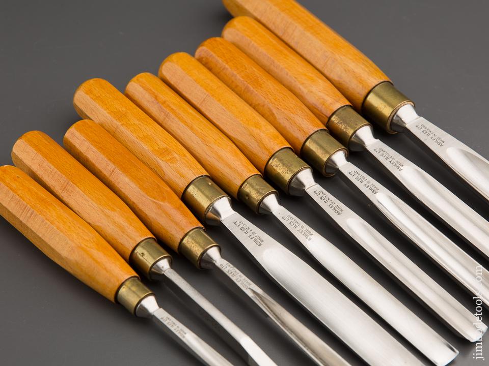 DEAD MINT Set of Nine ASHLEY ILES Carving Gouges - 87376 – Jim Bode Tools