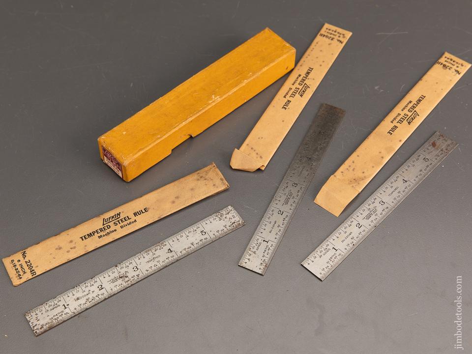 Three LUFKIN Six inch No. 2204R Steel Rules in Original Box with Wrapp ...